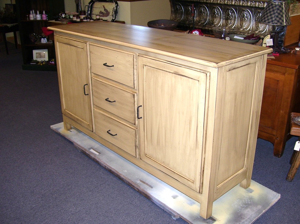 Distressed Paint Finished Server - Rustic - Dining Room - Cedar Rapids ...