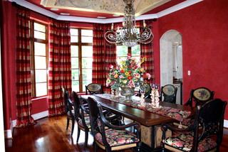 Dramatic Raspberry Dining Room - Traditional - Dining Room - Charlotte ...