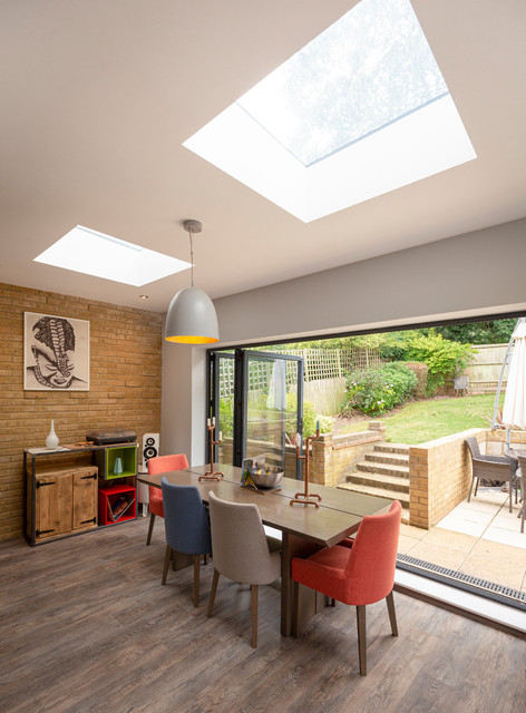 Extension - Kitchen to Patio with Large Bi-Fold door and Skylights ...