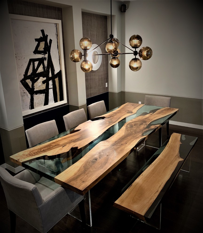 Fusion Dining Table & Bench - Contemporary - Dining Room - New York ...