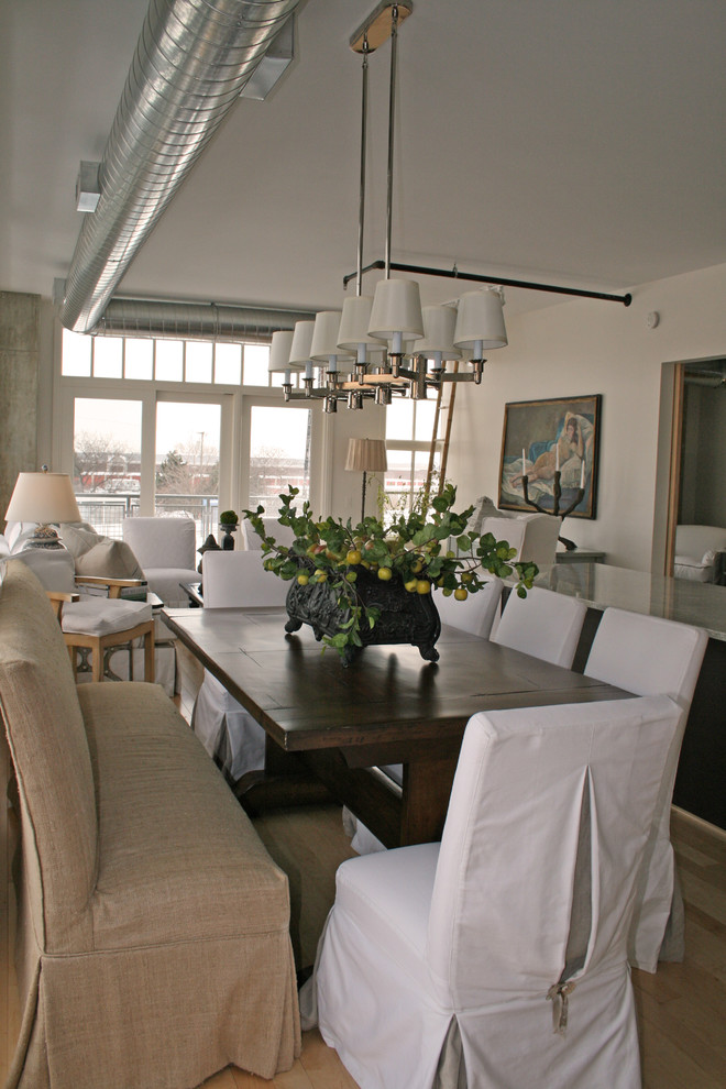 Gorgeous Loft Dining Room - Slipcovered Furniture - Farmhouse - Dining ...