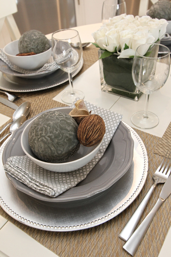 Gret and White Table Setting - Dining Room - Toronto - by Manor & Croft ...