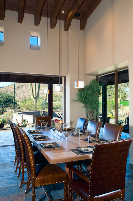 Hacienda Floor Plan, Arizona Ranch Elevation - Southwestern - Dining ...