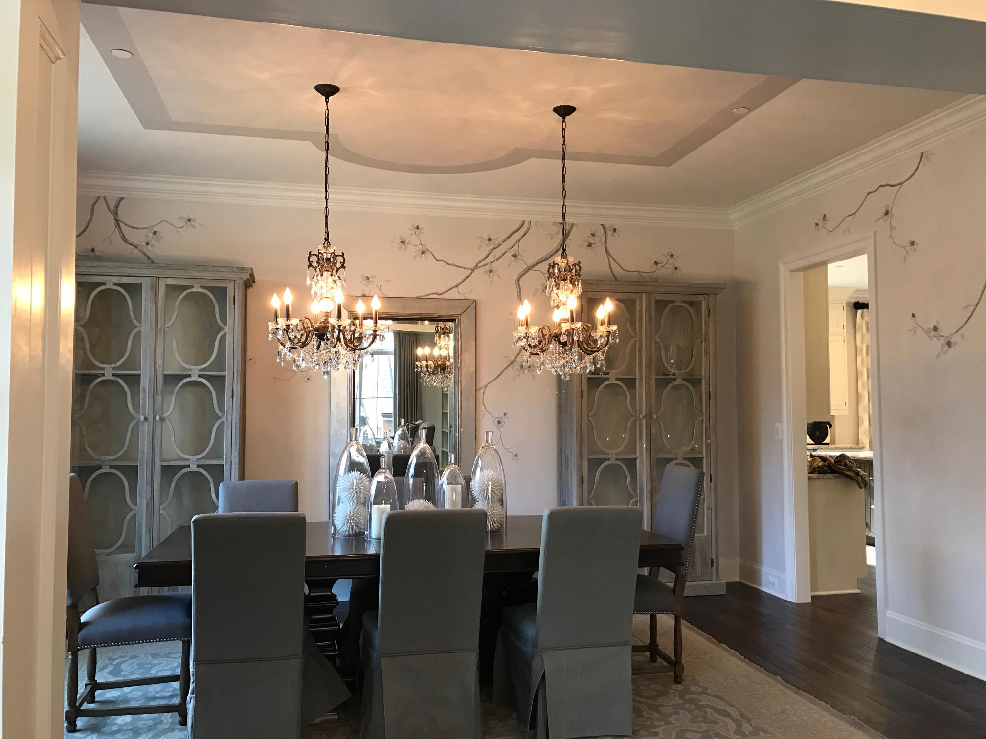 Natural Branches Hung From Ceiling