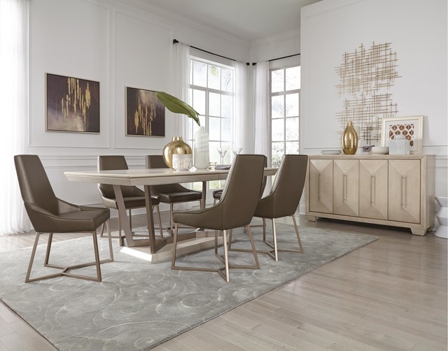 Light Ash and Metal 5 Piece Dining Set - Patina - Dining Room - Salt ...