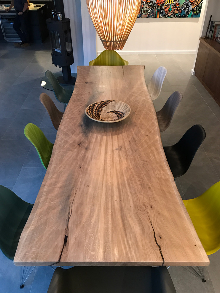 Live Edge Dining Table With Splayed Metal Frame - Contemporary - Dining ...