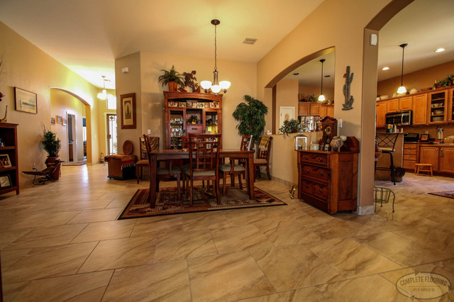 Marazzi Boardwalk Tile on a Stagger Pattern - Transitional - Dining ...
