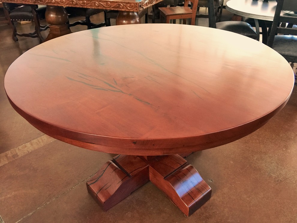 Mesquite Wood Round Dining Table - Traditional - Dining Room - Phoenix ...