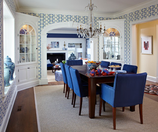 Navy and Patterns: Dining and Living Room - Traditional - Dining Room ...