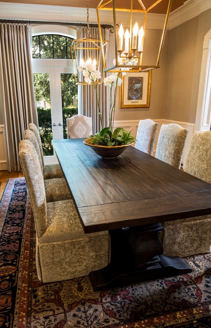 Old World Table/Custom Dining Chairs/Chandeliers - Traditional - Dining ...
