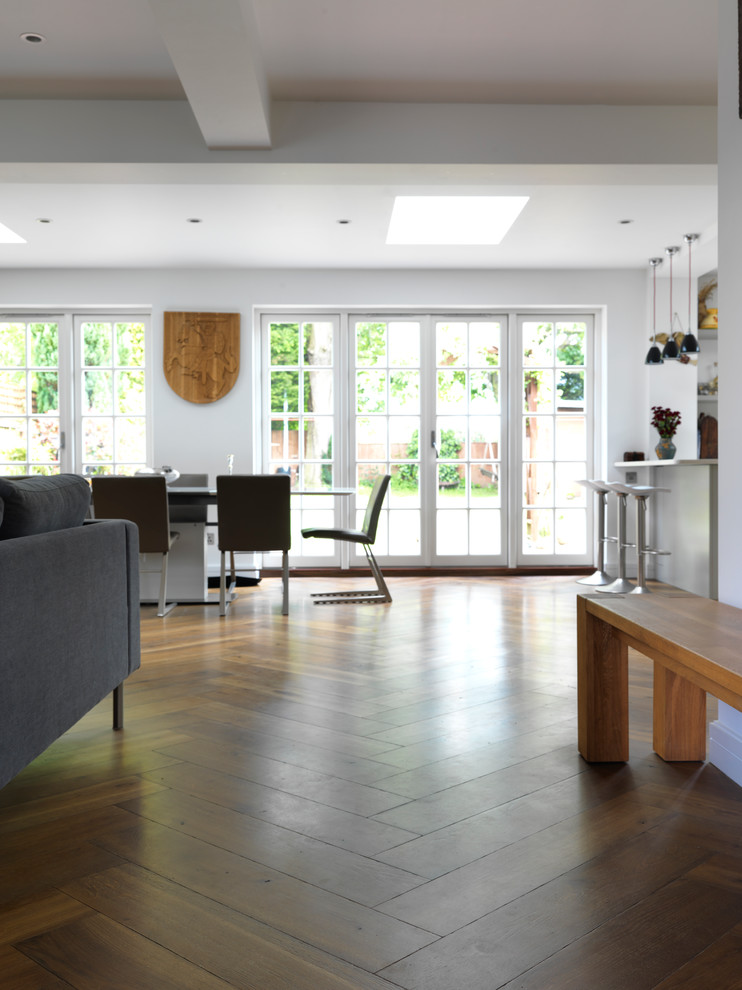 Oversized smoked oak parquet - Dining Room - London - by Hitt Oak Ltd ...