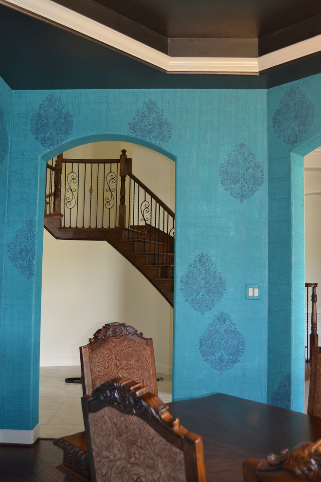 Peacock Linen - Dining Room Walls - Traditional - Dining Room - Houston ...