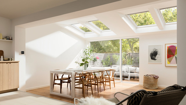 Pitched Roof Windows in Home Extensions and Loft Conversions - Contemporary - Dining Room ...