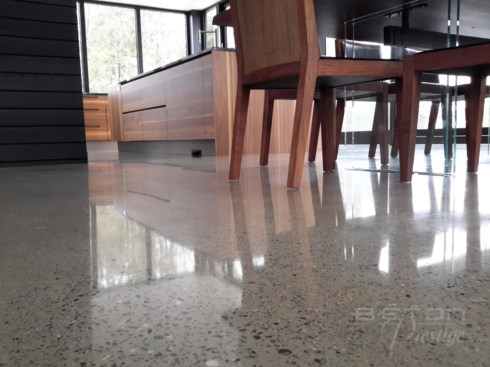 Plancher beton poli_projet 7 - Contemporain - Salle à Manger - Autres ...