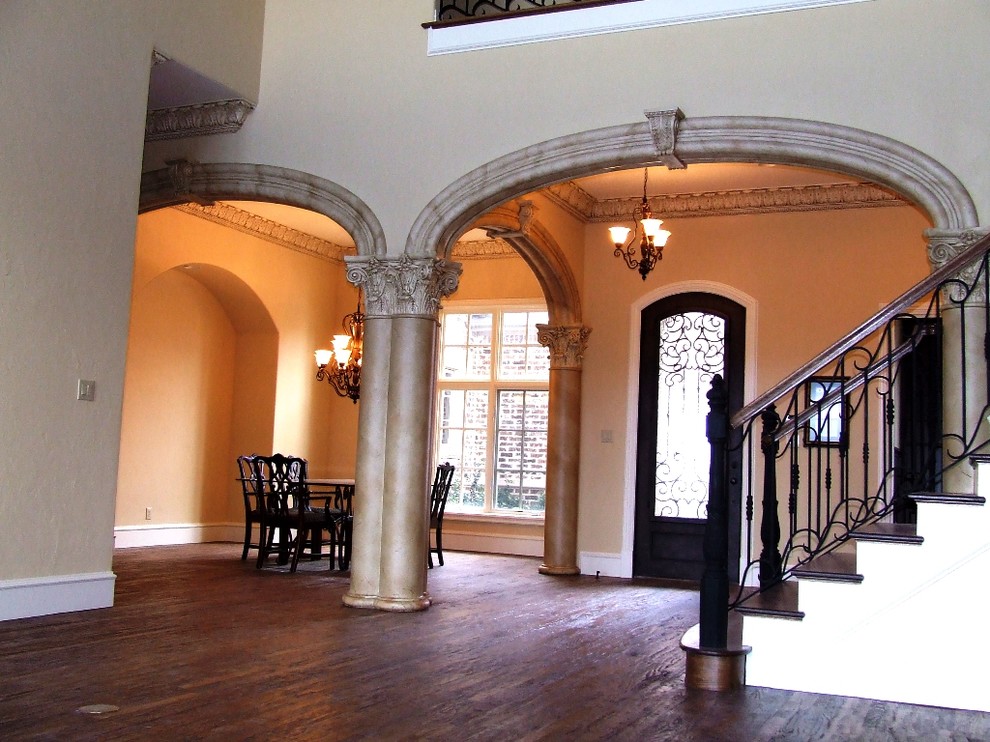 plaster columns and elliptical arches - Mediterranean - Dining Room ...