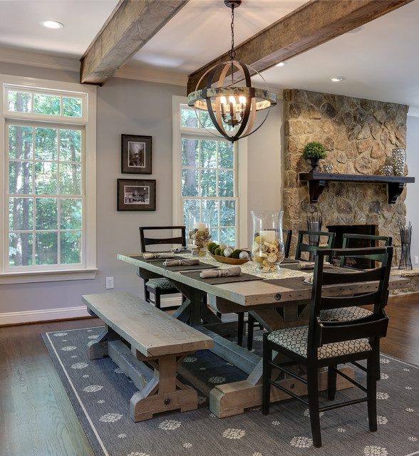 Refined Transitional Kitchen with a Rustic Twist - Rustico - Sala da ...