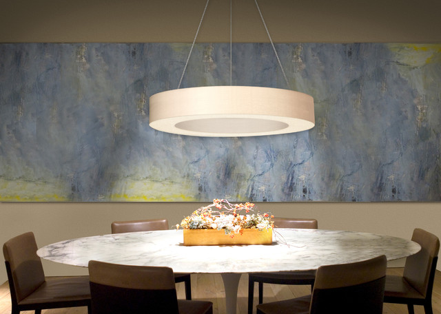 Ring Shade LED Pendant above Dining Table - Dining Room - New York - by ...