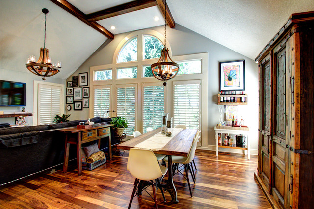 Rustic/Elegant Kitchen & Hearth Space - Rustic - Dining Room - Kansas ...