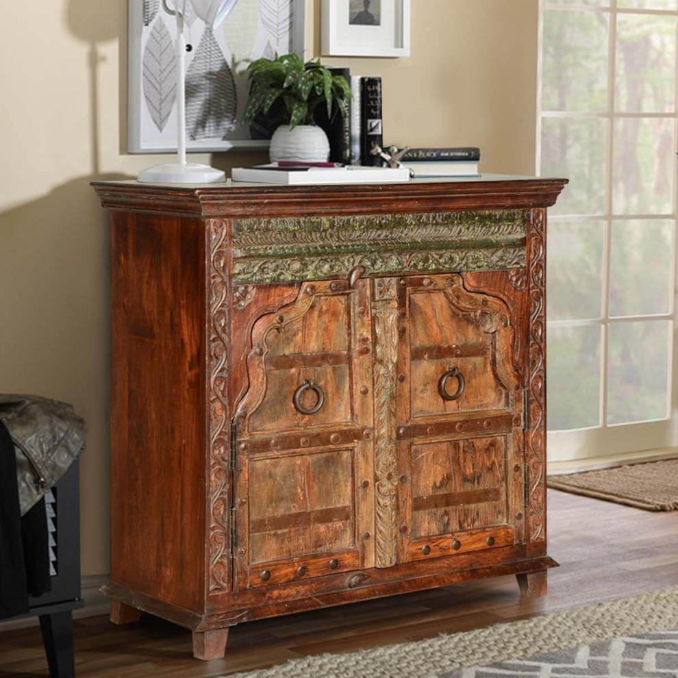 Rustic Gothic Gates Reclaimed Wood Freestanding Storage Cabine - Rustic ...