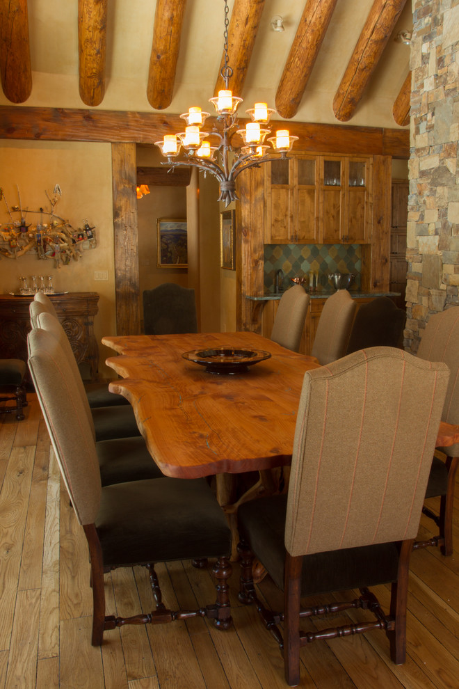Rustic Mountain Home in Taos Ski Valley - Rustic - Dining Room ...
