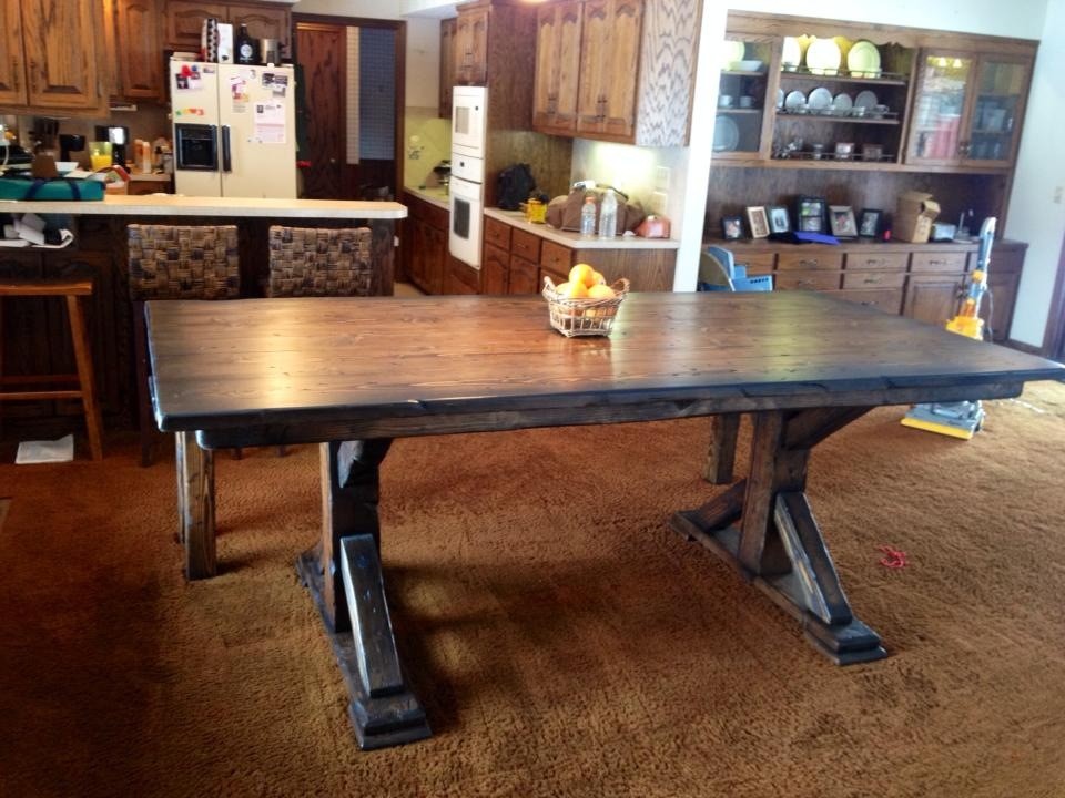 Rustic Pedestal Table and Bench - Farmhouse - Dining Room - Omaha - by ...