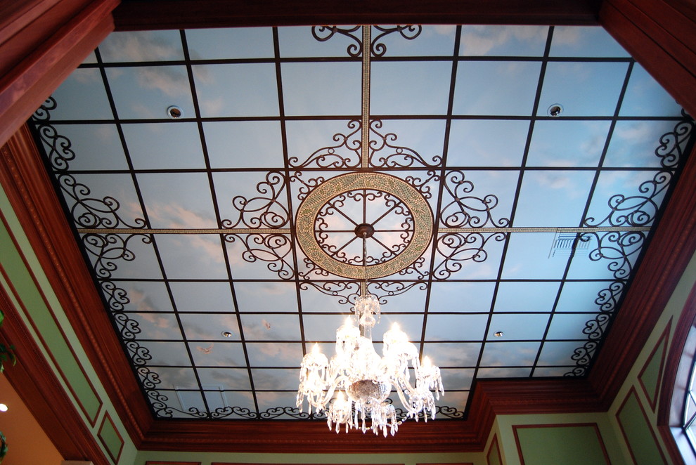 Sky Ceiling Mural in a Dining Room by Tom Taylor of Mural Art LLC ...