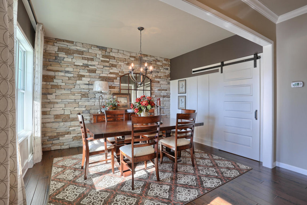 Sliding Barn Door & Wainscoting - Transitional - Dining Room ...