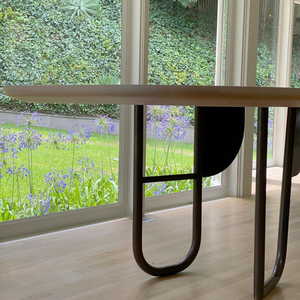 Solid Maple Dining Table with Stainless Steel Legs - Dining Room - Los ...