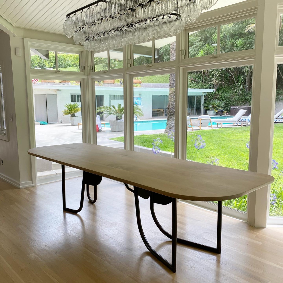 Solid Maple Dining Table with Stainless Steel Legs - Dining Room - Los ...