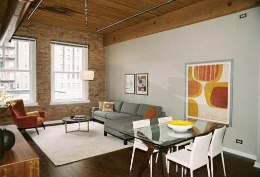 Staged Modern Living Room/Dining Area - Modern - Dining Room - Chicago ...
