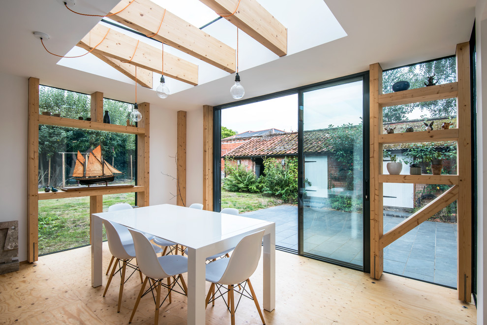 Staggered glulam extension, Suffolk - Modern - Dining Room - Other - by ...
