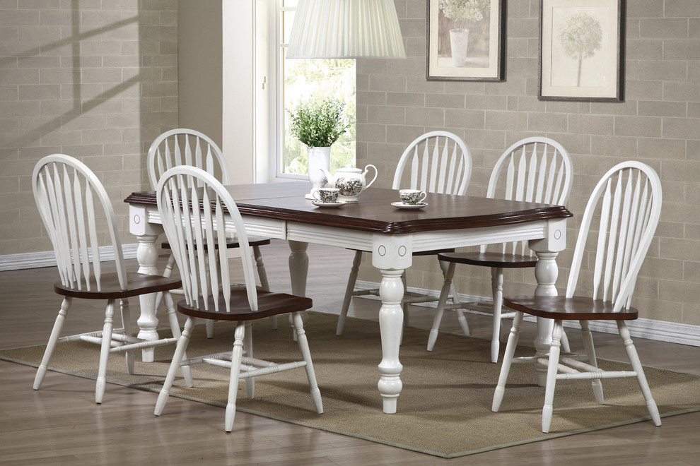 Sunset Trading Andrews 7 Piece Extension Dining Set in Antique White ...