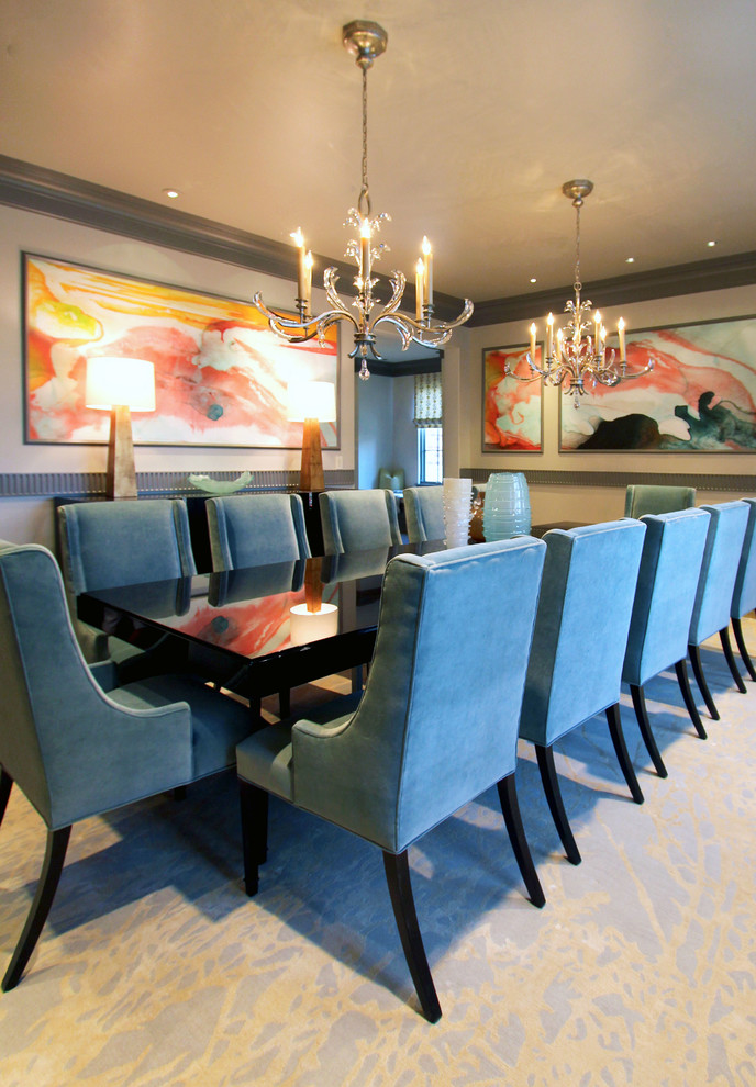 Tanglewood "Titanic" Townhome - Transitional - Dining Room - Houston ...