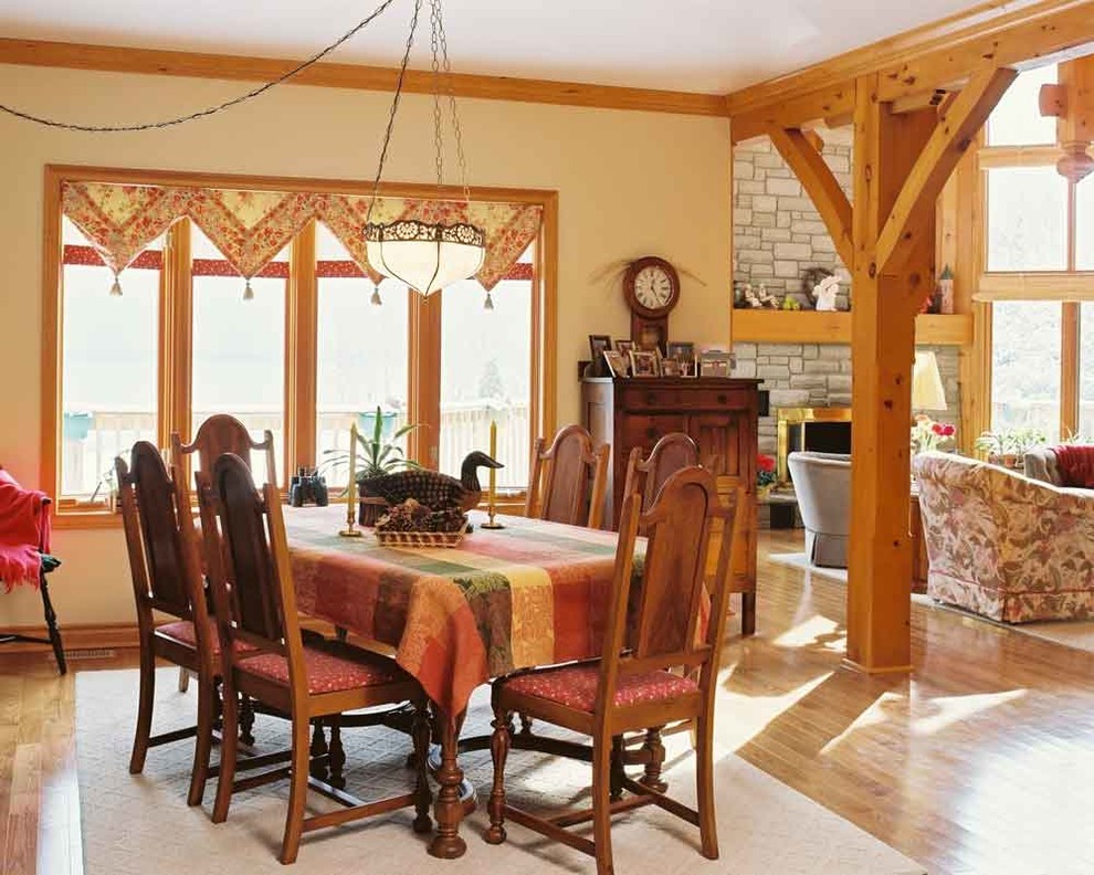 Timber Frame Lake House - Rustic - Dining Room - Toronto - by William J ...
