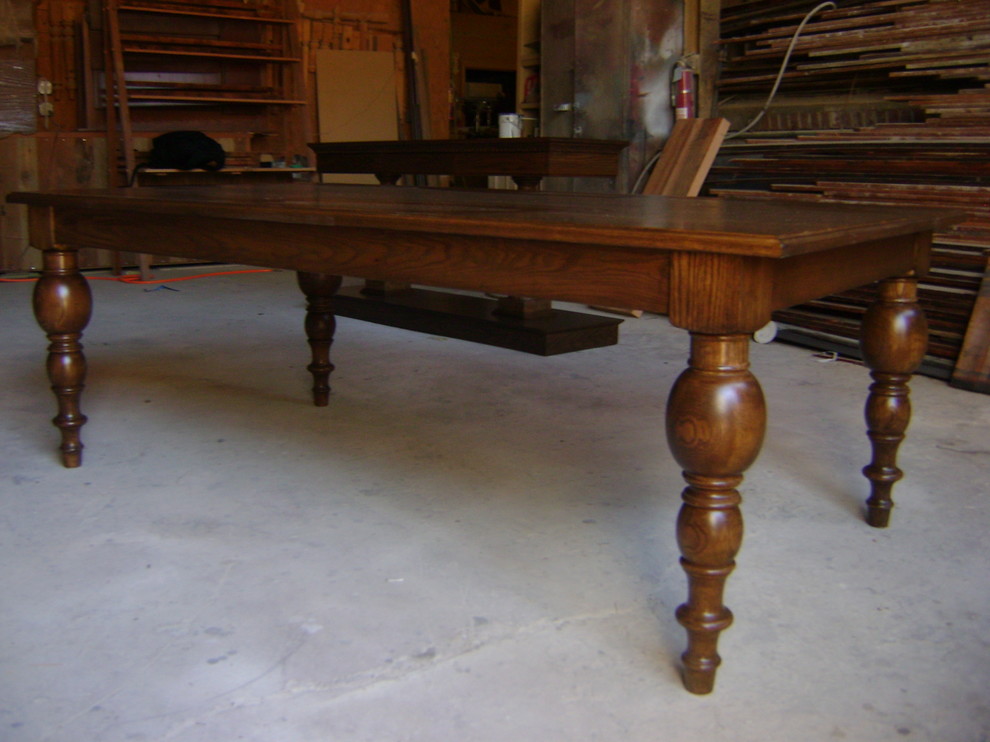 Turned Leg Oak Dining Table - Mediterranean - Dining Room - Los Angeles ...