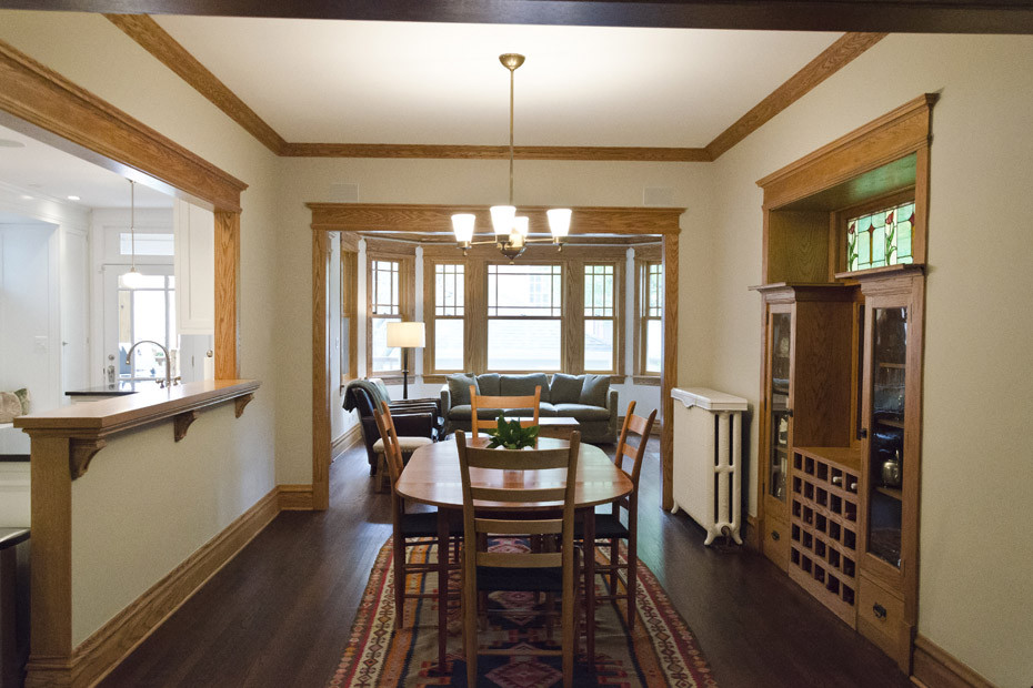 Updated dining room with family room addition beyond - Traditional ...