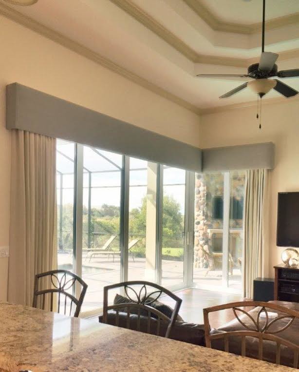 Upholstered cornices and stationary side panels - Traditional - Dining ...