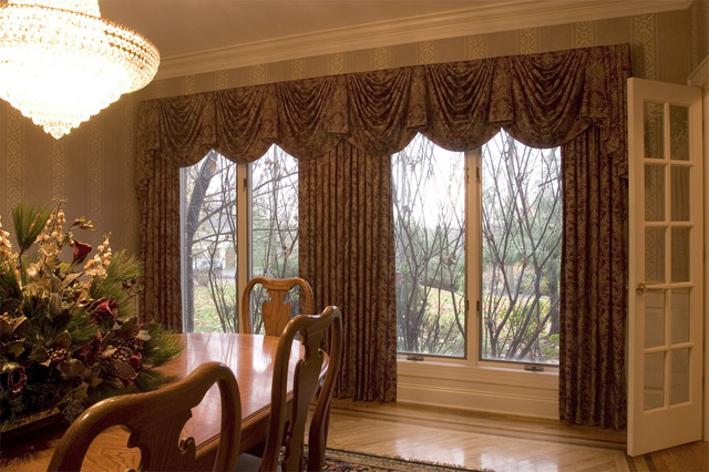 Valance & Drapery Combinations - Traditional - Dining Room - New York ...