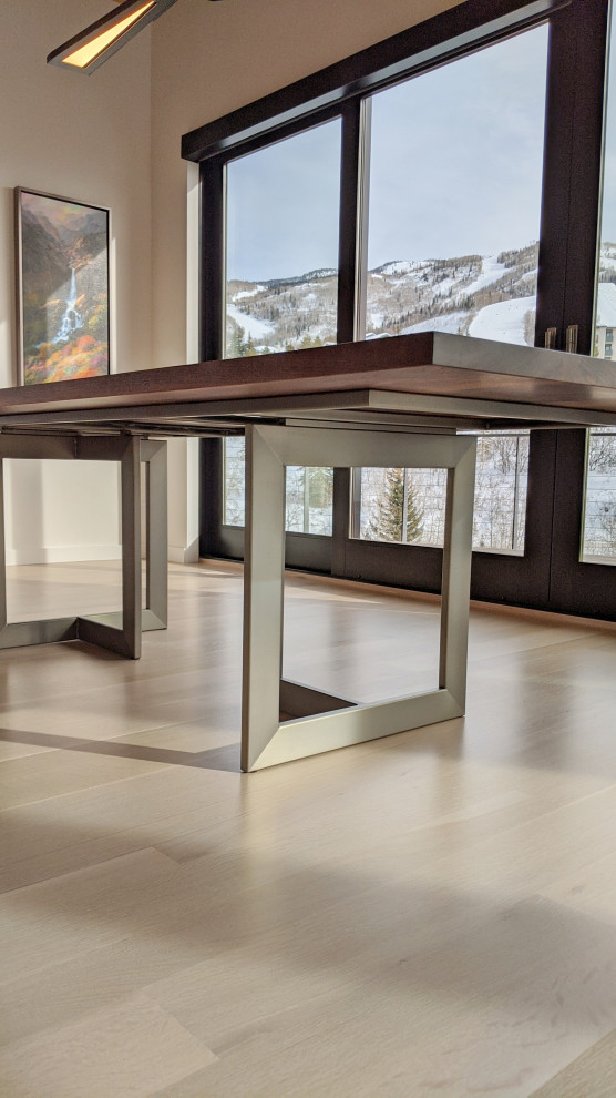 Walnut Dining Table with Modern Steel Base - Modern - Dining Room ...