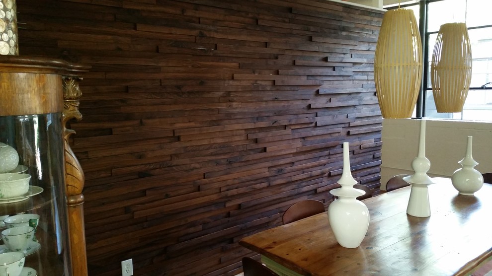 Walnut Plank Wall - Dining Room - Atlanta - by Twochair Studio | Houzz