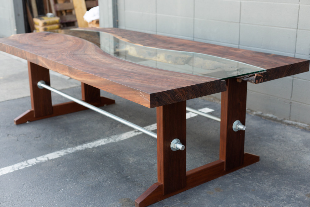 Walnut Slab River Table - Rustic - Dining Room - San Francisco - by ...