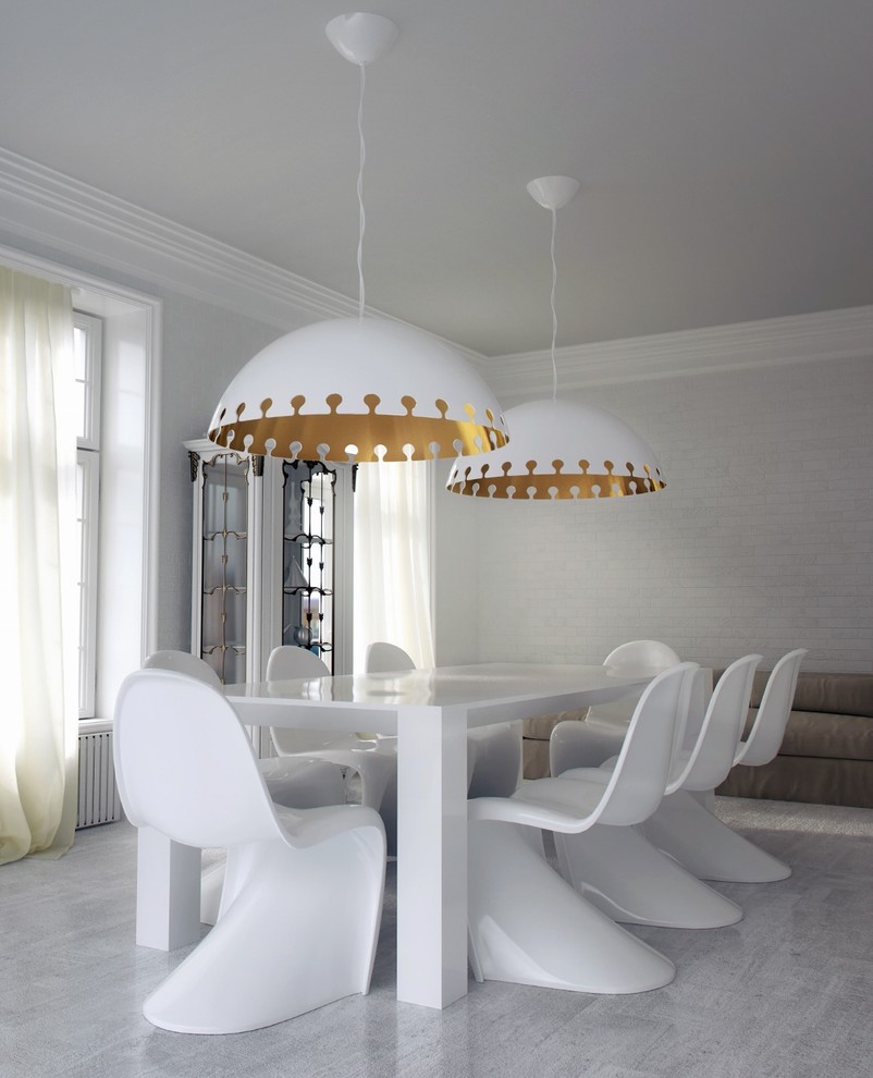 White Dining Room - Modern - Dining Room - Miami - by Iris K. Rizenbah ...