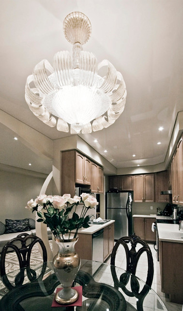 White High Gloss Stretch Ceiling in Kitchen Dinette Classique Salle a Manger Toronto par Laqfoil Ltd. Houzz