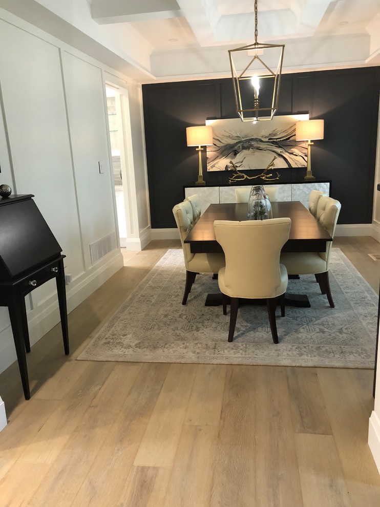 White Oak Hardwood & Botero Area Rug - Transitional - Dining Room ...