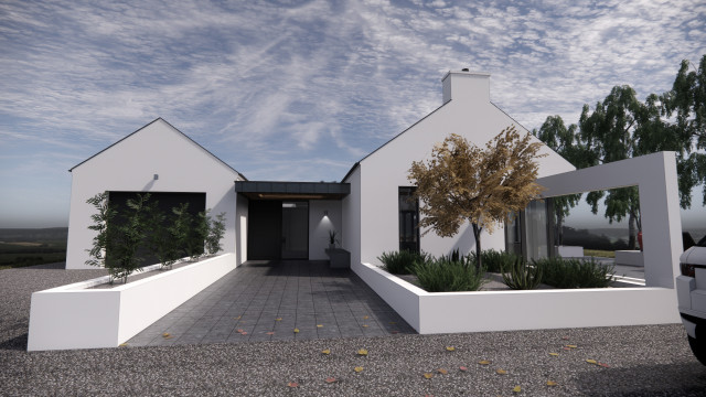 Front Elevation, Linear House, Ballincar - Contemporary - Entrance ...