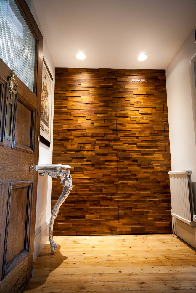 Secret door in Wooden block wall - Contemporary - Entry - Surrey - by ...