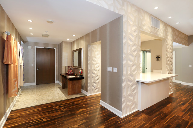 3D Handmade tiles with recessed lights - モダン - 玄関 - ロサンゼルス - AA Design ...