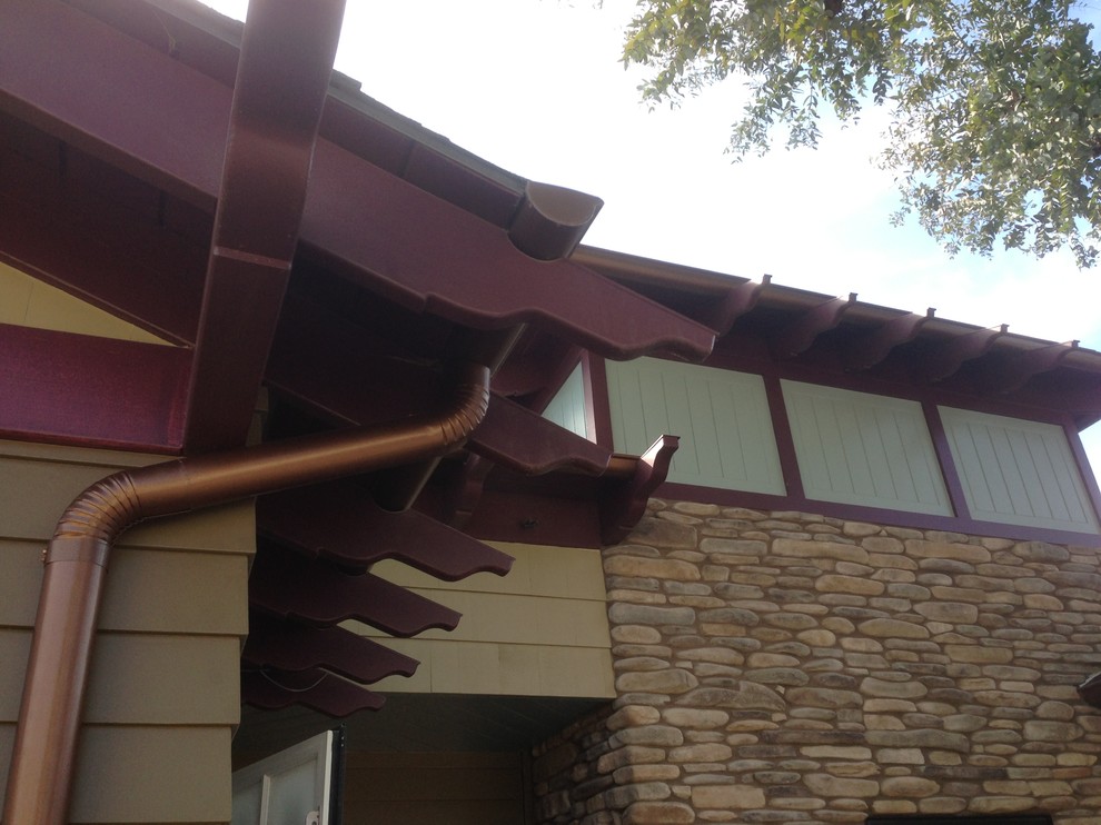 5 inch Half Round Gutters,Rustic Copper Aluminum - Craftsman - Entry ...