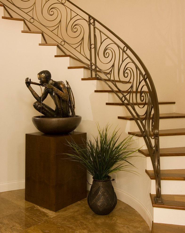 AFRICAN WATER SCULPTURE IN ENTRY - Contemporary - Staircase - Los ...