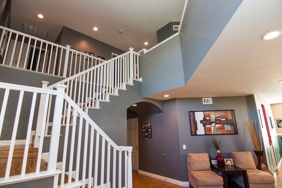 AFTER - Loft Addition Over Living Room - Traditional - Entry - Los ...